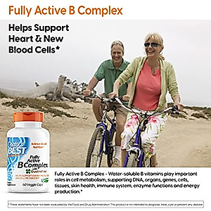 Doctor's Best, Fully Active B Complex Supports Energy Nervous System Optimal Health Positive Mood Wellbeing NonGMO Gluten Free Vegan Soy Free, 60 Count