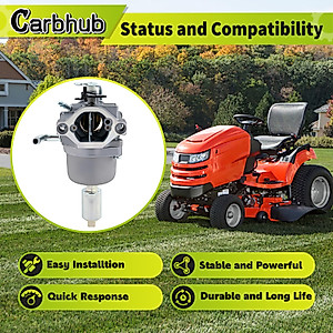 Carbhub 594601 New Adjustable Carburetor for 796587 591736 594601 19.5 HP Engine Craftsman Riding Lawn Mower Tractor 19HP Intek Single Cylinder OHV Motor Nikki with Carb Seal 698781