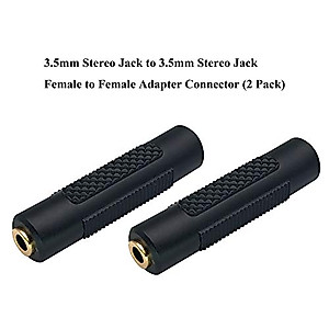 AAOTOKK 3.5mm Headphone Adapter, 4 Poles 3.5mm 1/8'' Female to Female Aux TRRS Stereo Audio Connector for Earphone, Headset Adapter, Smartphone, Laptop, Tablets, MP3 Player(2Pack 3.5mm F/F)