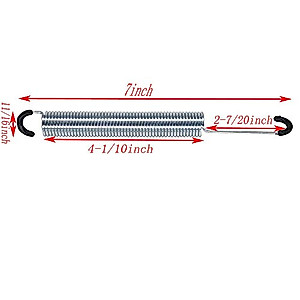 Yoogu 7inch Recliner Sofa Chair Mechanism Tension Springs Replacement (Pack of 2)-Long Neck Hook Style