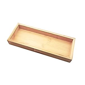 lacitycover Natural Wood Tray, Slip-Resistant Wooden Bathroom Tray & Kitchen Decor Wood Holder Organizer