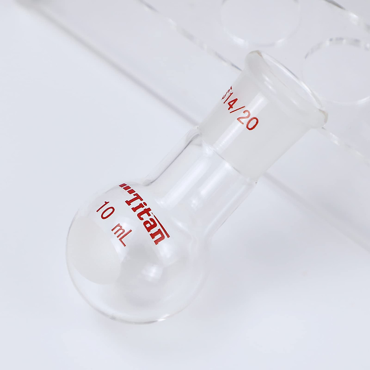 ADAMAS-BETA Lab Boiling Flasks 10mL Single Neck Round Bottom Boiling Flasks Borosilicate Glass with 14/20 Standard Taper Outer Joint