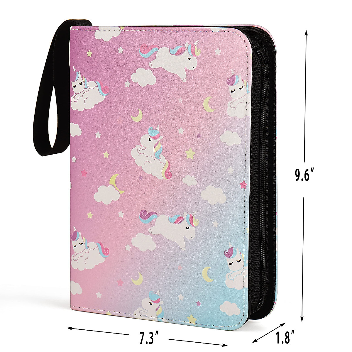 4 Pocket Trading Card Binders for 400 Cards, Rainbow Unicron Pattern