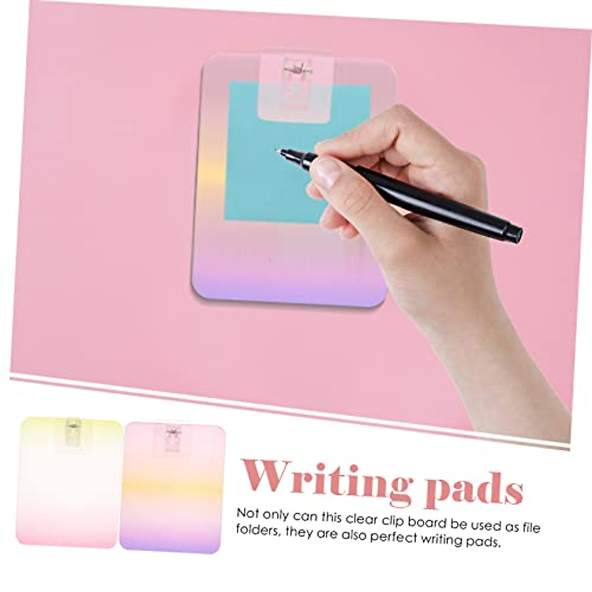 COHEALI 2pcs Plate Clamp Writing Board Stenography Board Clip Board Office Plastic Paper Writing Clip Office Clip Boards Clipboard Exam Paper Clips Student Paper Clip Boards