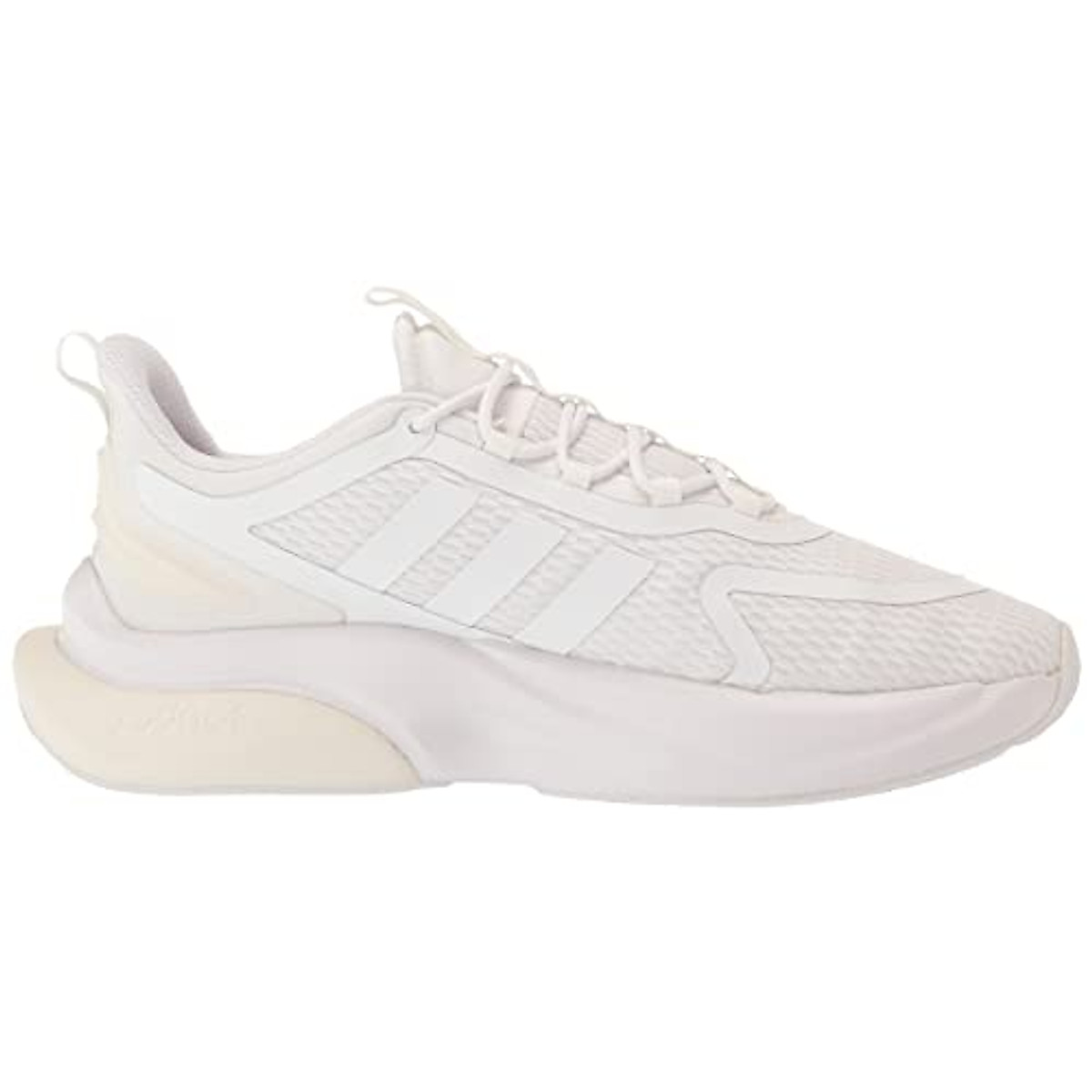 adidas Men's Alphabounce+ Running Shoe, White/White/White, 9