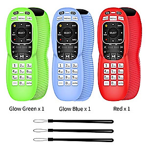TOLUOHU(3 Pack) Case for DirecTV Remote Control,Silicone Case Cover Sleeve Skin for DirecTV Remote RC73 RC70 RC70H RC71 RC71H RC72 RC73B with Lanyard-Glow in Dark