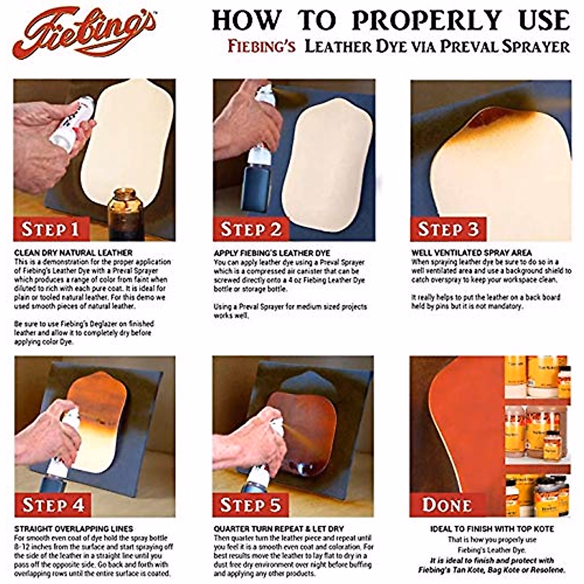 Fiebing's Leather Dye - Alcohol Based Permanent Leather Dye - 4 oz - Dark Brown