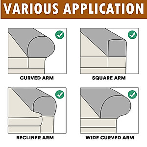 GAMUKAI Stretch Velvet Armrest Covers Spandex Anti-Slip Arm Covers for Chairs Sofa Armchair Slipcovers for Recliner Sofa 2pcs (Leather)