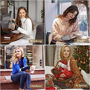 Amandir Long Fingerless Gloves for Women Arm Warmers Knit Thumbhole Stretchy Gloves