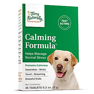 Terry Naturally Animal Health Calming Formula - 45 Tablets - Promotes Calm & Relaxation for Dogs - Non-GMO - 45 Servings