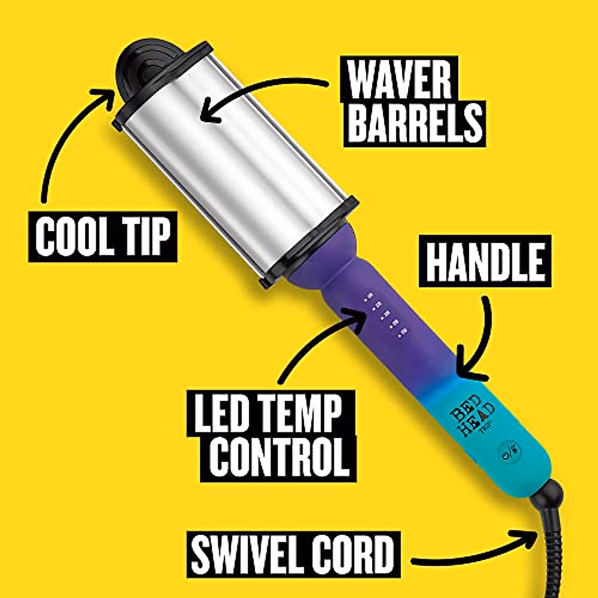 Bed Head Surf’s Up Waver | Relaxed Beachy Waves | Multicolored| 2 Inch Barrels