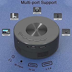 WETYG Black LED Projector Support 1080P Home Theater Media Player Home Wired Same Screen Projector