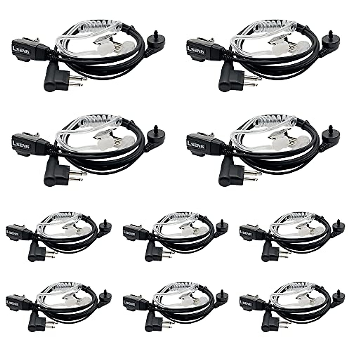 Acoustic Tube Motorola Walkie Talkies Earpiece with Mic PTT Lseng 2 Pin Earpiece for Walkie Talkies Compatible Motorola Radio CP200 CP200d GP2000 CLS1110 CLS1410 CLS1413 CLS1450 (10 Pack)