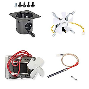 cicee Auger Motor,Grill Induction Fan Kit, Fire Burn Pot and Hot Rod Ignitor,Replacement Parts with Screws and Fuse for Pit Boss and Traeger Wood Pellet Grill, Ignitor Kit Fits