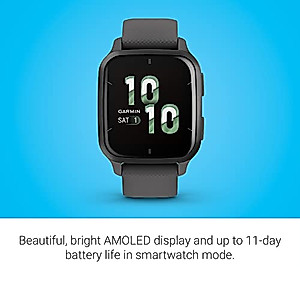 Garmin Venu® Sq 2 GPS Smartwatch, All-Day Health Monitoring, Long-Lasting Battery Life, AMOLED Display, Slate and Shadow Gray