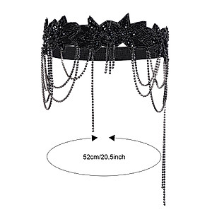 choyaxo 1920s Flapper Great Gatsby Accessories Set 1920s headpiece Roaring 20s Headband Long Gloves for Women