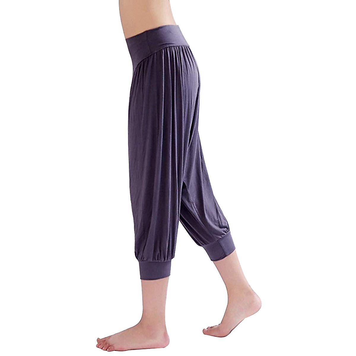 LKXHarleya Women Modal Harem Yoga Pants Loose Casual Fold Over Pilates Capri Pants Yoga Pants