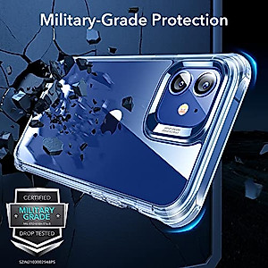 ESR Military-Grade 360° Hybrid Protection Compatible with iPhone 12 Case/iPhone 12 Pro Case [10FT Drop Tested] [Heavy Duty Shockproof ] with [2 Tempered Glass Screen Protectors], 6.1" - Clear