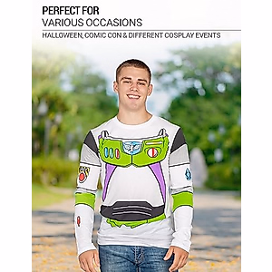 Mad Engine Buzz Lightyear White Long Sleeve T-Shirt for Men’s & Women’s
