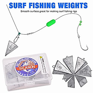 Pyramid Sinkers Fishing Weights, Bullet Fishing Weights Sinkers for Saltwater Surf Fishing Gear Tackle 8oz 6oz 5oz 4oz 3oz 2oz 1oz