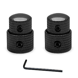 SAPHUE Guitar Dual Concentric Stacked Control Knobs Sets Metal with Wrench Replacement for Electric Guitar Bass 2 Sets