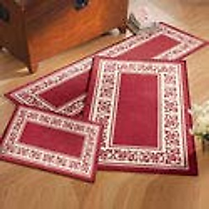 Madison Home Floral Border 3 Piece Rug Set, Sand
