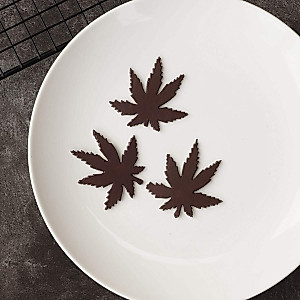 (THIN and SHALLOW) Marijuana Leaf Embossed Fondant Maple Silicone Mold for Chocolate Candy Gum Paste Polymer Clay Resin Kitchen Baking Sugar Craft Cake Cupcake Decorating Tools