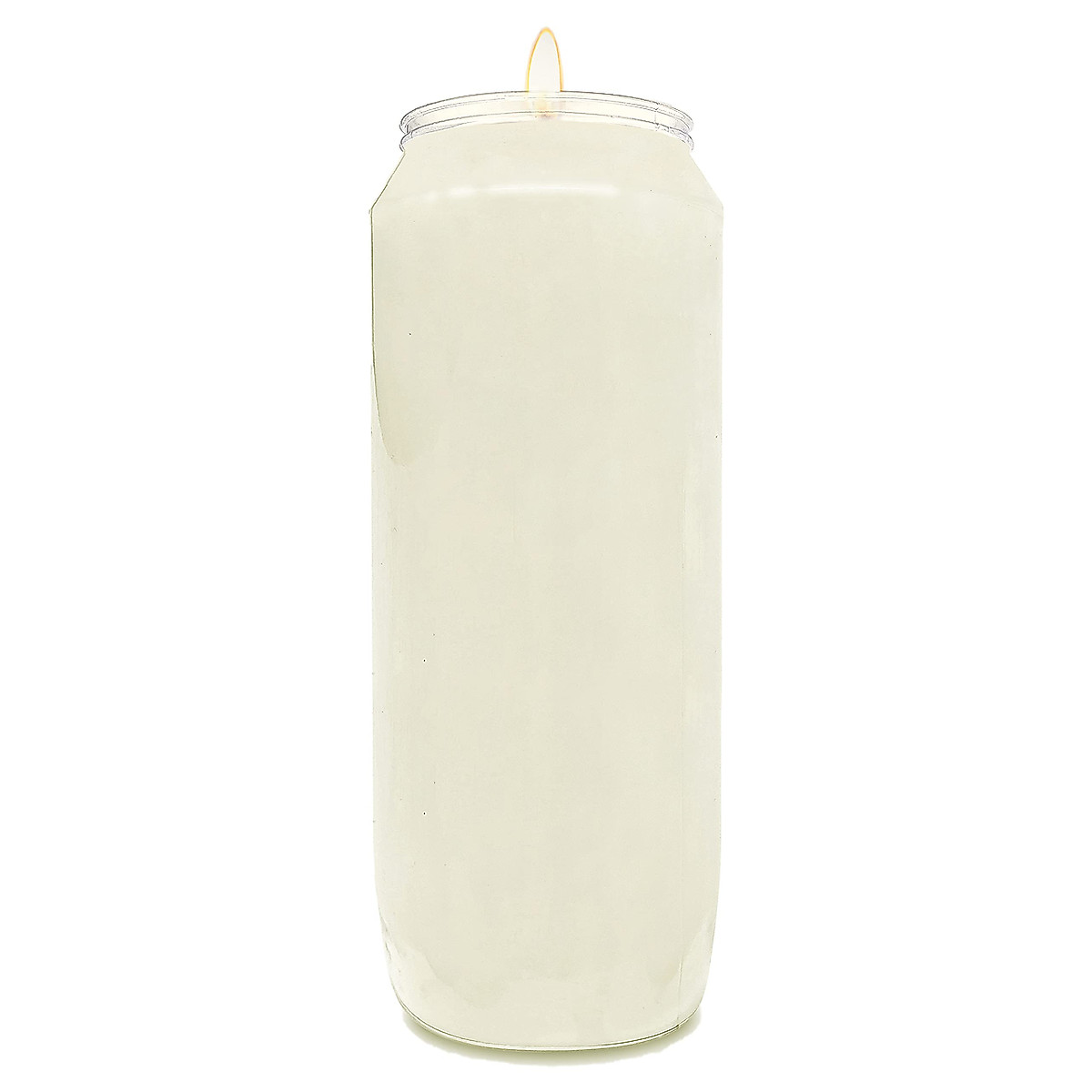 Hyoola 9 Day White Prayer Candles, 1 Pack - 7" Tall Pillar Candles for Religious, Memorial, Party Decor, Vigil and Emergency Use - Vegetable Oil Wax in Plastic Jar Container, unscented