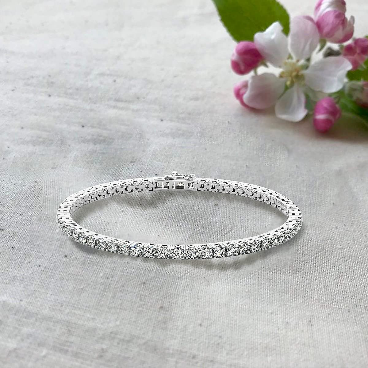 FRIENDLY DIAMONDS Diamond Tennis Bracelet 3 carat | 14K White Gold | IGI Certified Lab Grown Diamond Tennis Bracelet | GH-SI1 Quality Tennis Diamond Bracelets