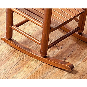 BplusZ Child Rocking Chair Outdoor Toddler Wooden Rocker for Kids Ages 3-6 - Ideal for Patio, Porch, and Indoor Outside Use, Brown