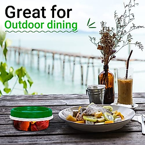 [Green - 12 Pk] Airtight Deli Containers with Lids Twist Lock Top Clear Food Storage for Meal Prep Snacks and Leftovers Freezer and Microwave Safe Stackable Leak-Resistant and 12 Pc. Set (8 Ounce)