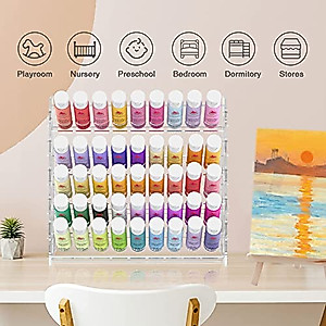 Acrylic Paint Organizer, Paint Rack Stand for 45 Bottles of Paints, Craft Paint Storage, Paint Rack Stand Pigment Organizer Holder Ink Bottle Stands, 2 oz Paint Rack Display Storage Oranizer