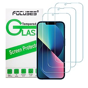 Focuses Screen Protector for iPhone 14, 13,13 Pro 6.1" [3 Pack] Anti Blue Light Tempered Glass Film Compatible with iPhone 13/13Pro