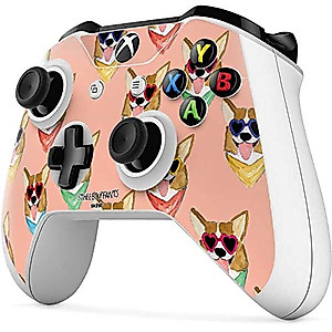 Skinit Decal Gaming Skin compatible with Xbox One S Controller - Officially Licensed Bouffants and Broken Hearts Corgi Love Design