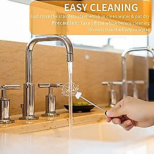 Coffee Frother Handheld, USB-Rechargeable Hand Frother with 2 Stainless Whisks, 3-Speed Adjustable Handheld Milk Frother for Cappuccinos, Hot Chocolate, Milkshakes, Egg Mix (Silver)