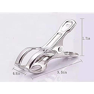 Pealeep 24 Pack 3.54 Inch Beach Towel Clips Clamps Stainless Steel,Giant Clothes Pins,Windproof Clips Clothes Pin Hanger,Metal Clip