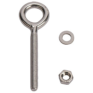 YaeCCC 5 Pack Stainless Steel T316 Shoulder Eye Bolts 1/4" x 3", Heavy Duty Eyebolts with 1 pc Drill bit