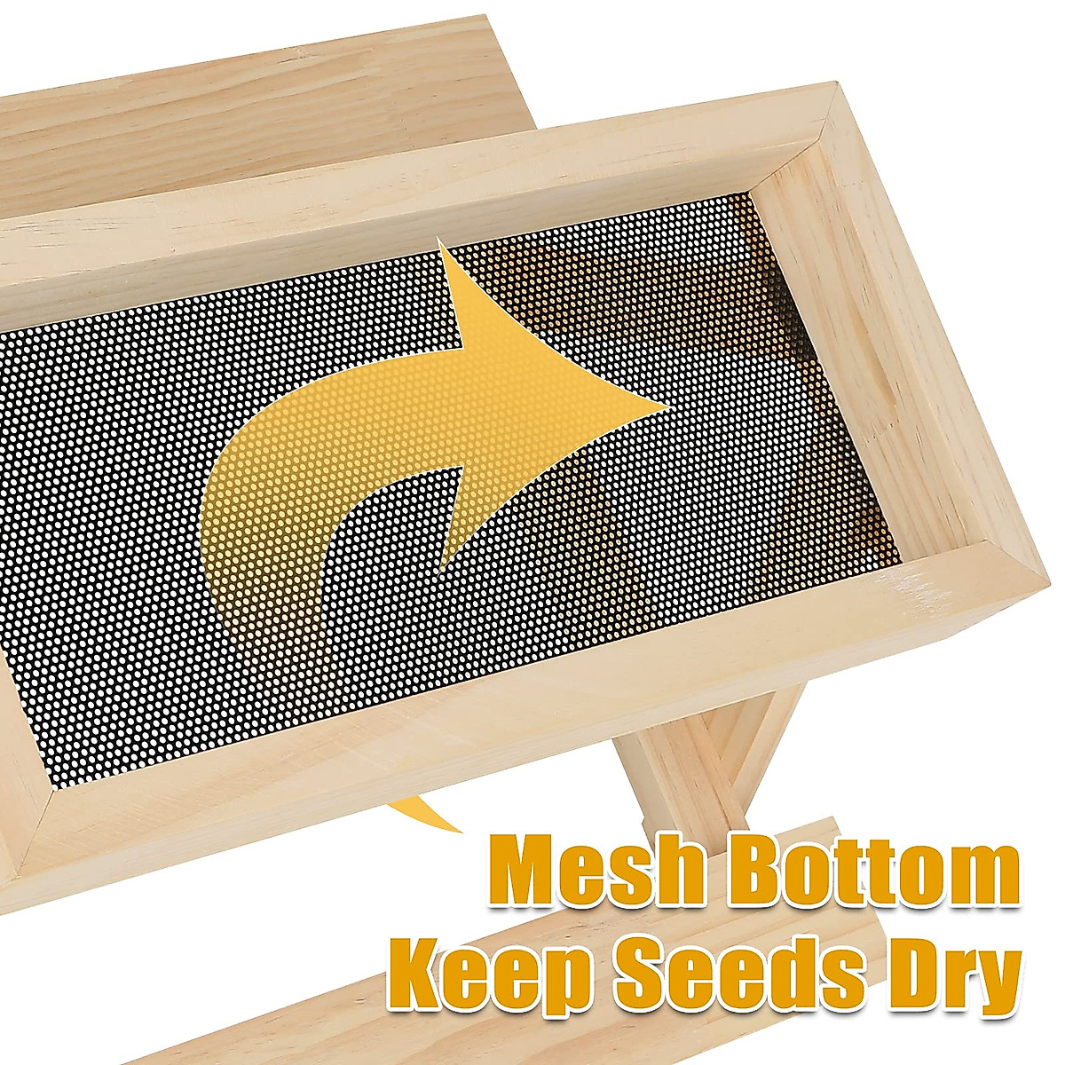 Solution4Patio Chickenic Table Handmade Wooden Picnic Table Chicken Feeder, Duck Feeder, Mesh Bottom, Easy to Clean and Fill, 15.7" W x 14.9" D x 8.6" H, Functional and Funny, Garden Gift, B807A00