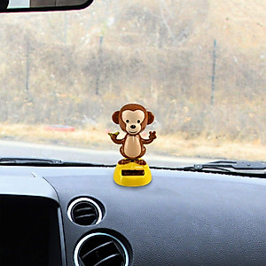 Home-X Solar-Power Dancing Monkey Figure, Office Décor, 3 3/4” Tall