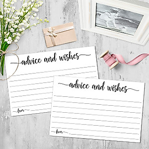 321Done Advice and Wishes Cards (50 Cards) 4" x 6" White Blank Well Wishes for Wedding, Bridal, Mr and Mrs, Retirement, Baby Shower - Words of Wisdom - Made in USA