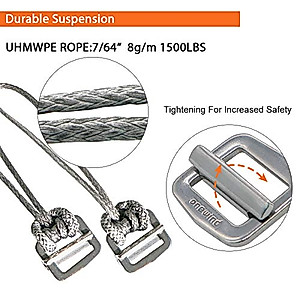 Onewind 2 * 10Ft Hammock Straps Set, Heavy Duty Camping Tree-Friendly Straps Hanging Kit with Safety Lock Cinch Buckle 1 Inch Wide 1500 LBS Durable Lightweight No-Stretch and Easy to Set Up