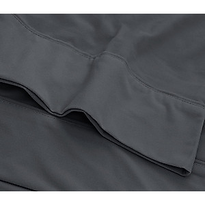 Marquess Microfiber Flannel Sheet Set-Ultra Soft & Comfortable 4 Pieces Sheet, Breathable & Luxury Warm Bedding Collection, Fade Resistant & Easy Care((CHARCOAL, FULL)