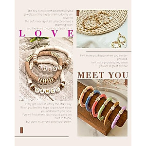 Paodey Bracelet Making Kit, 10,000 Pcs Polymer Clay Beads, 48 Colors Flat Round Beads Jewelry Making Kit Heshi Disc Letter Beads Crafts Gift for Adults (3Boxes)