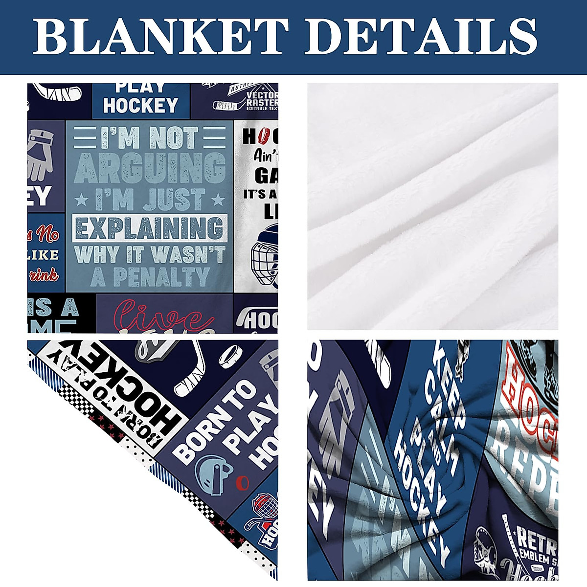 Hockey Gifts for Boys Men, Hockey Blanket for Boys, Gifts for Hockey Lovers, Hockey Player Blanket 60"x50" to Keep Warm for Boys 8-12