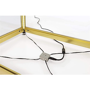 Displays2go Tempered Glass Curio Cabinet, Adjustable Shelves – Gold (DCKDMT16G)