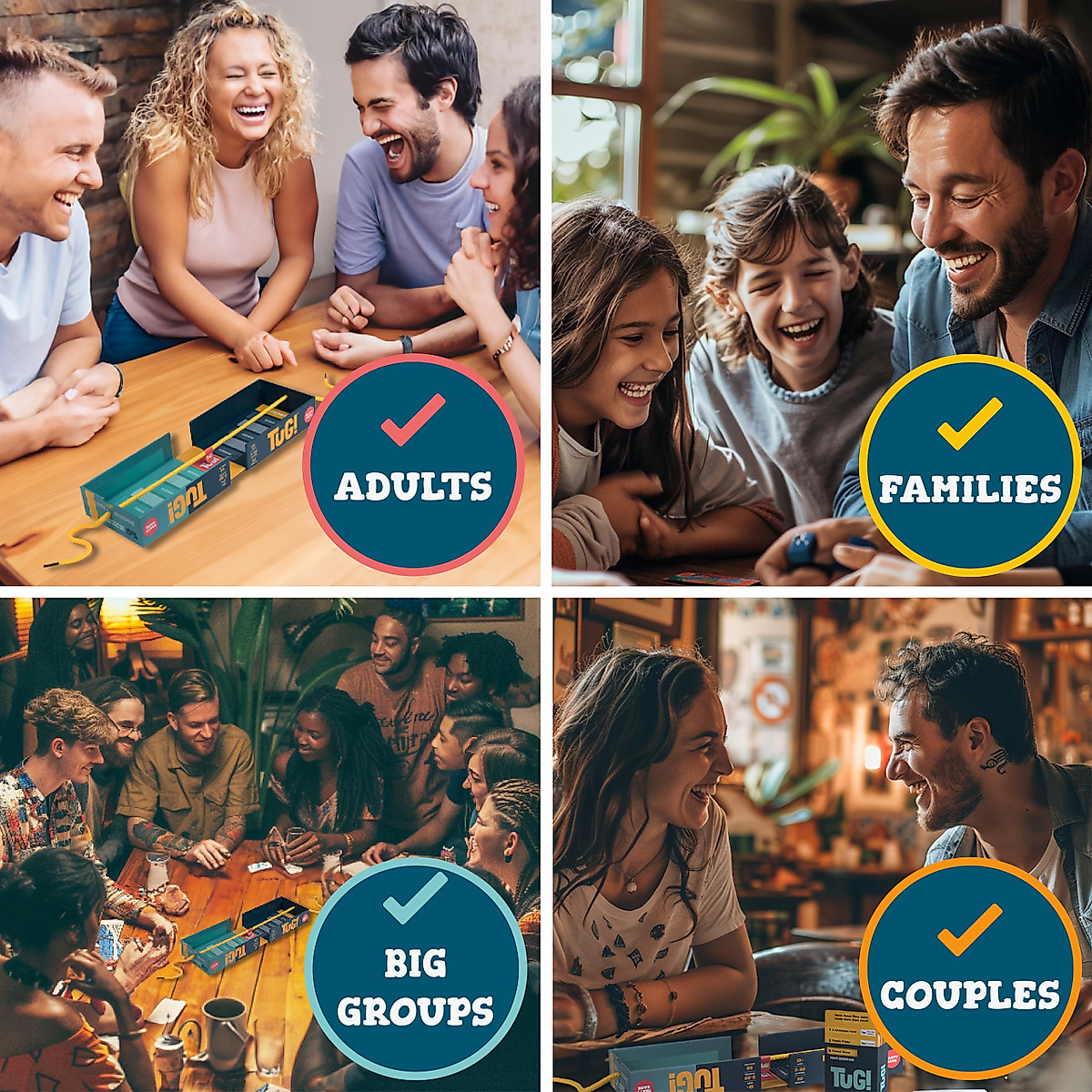 TUG! Trivia Battle Board Game | 2-20 Players | Tuga War in a Box | Party Game | Adults & Kids 12 13 14 15 + | 1400 Questions | Best Fun Card Games for Family, Couples, Teens