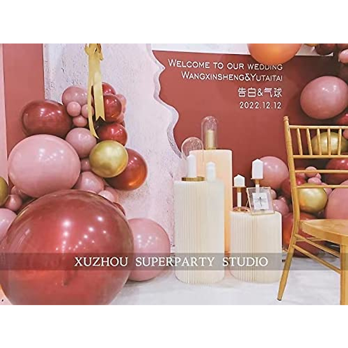 Foldable Paper Columns Display Pedestals Stands for Wedding Engagement Birthday Party Decoration (Cream White, L+XL+XXL (D12"))