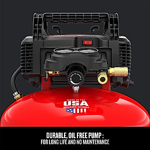 Craftsman Air Compressor, 6 Gallon, Pancake, Oil-Free with 13 Piece Accessory Kit (CMEC6150K)