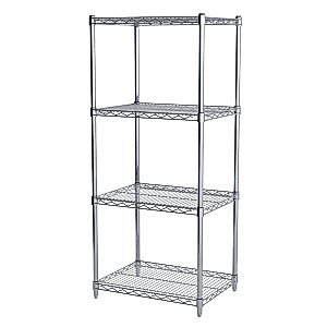Akro-Mils AWP54UPRIGHT 54-Inch NSF Certified Industrial Grade Chrome Wire Shelf System Upright Leg Post Poles, (4 Pack)