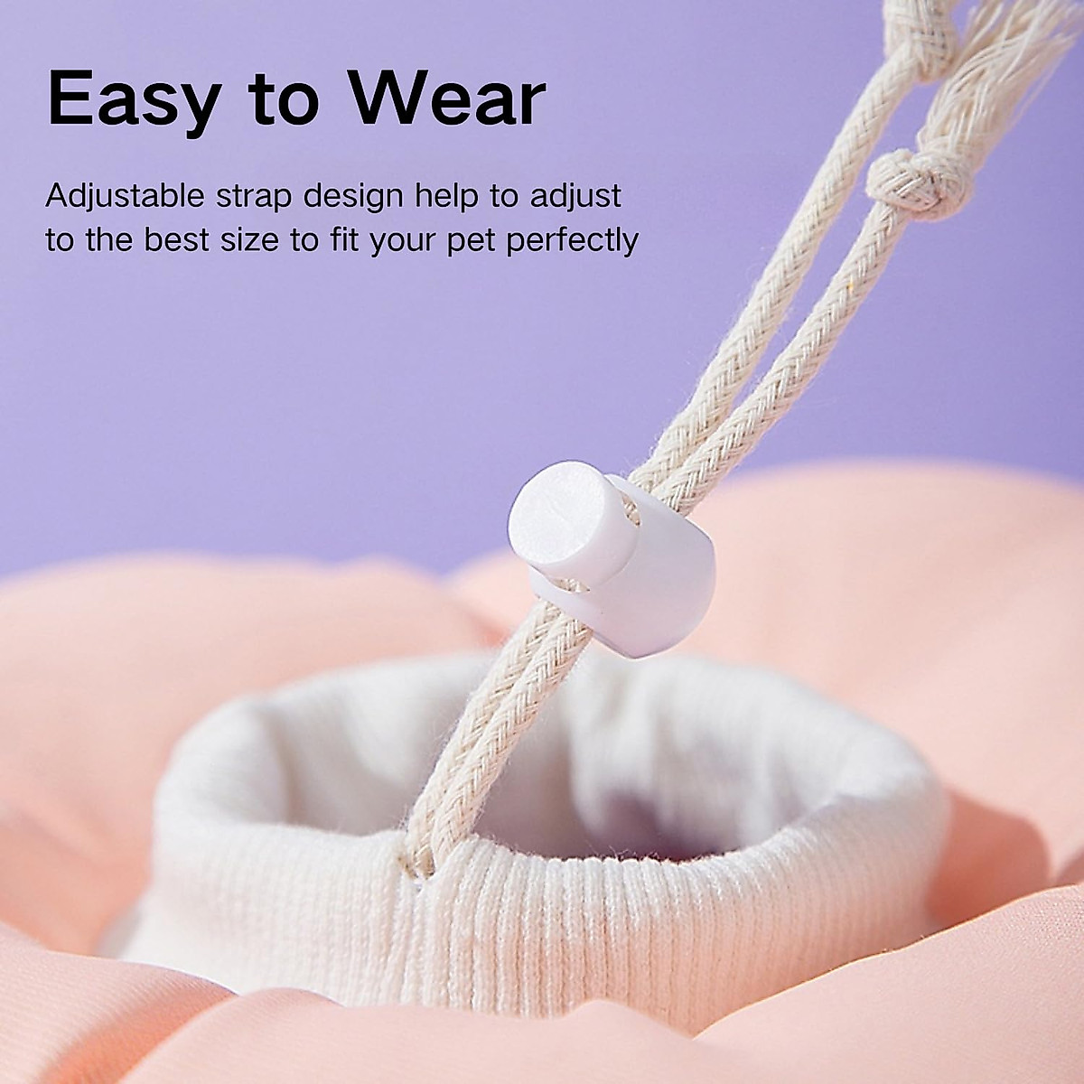 Adjustable Rabbit Protection Cone Collar - Soft Waterproof Recovery Collar for Bunny Chinchilla Guinea Pig Kitten After Surgery Wound Healing Elizabeth Neck Cone E-Collar for Small Pets (Pink, XS)